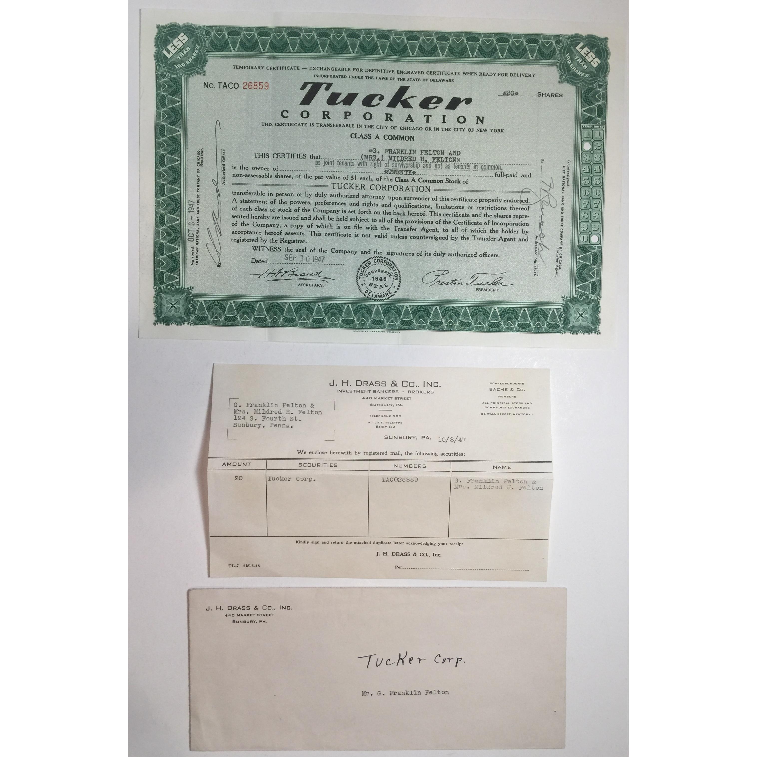 1947 Tucker Corporation – 20 Shares – Tokens-Girl Numismatics ... 1947 Tucker Corporation – 20 Shares – Tokens-Girl Numismatics ...